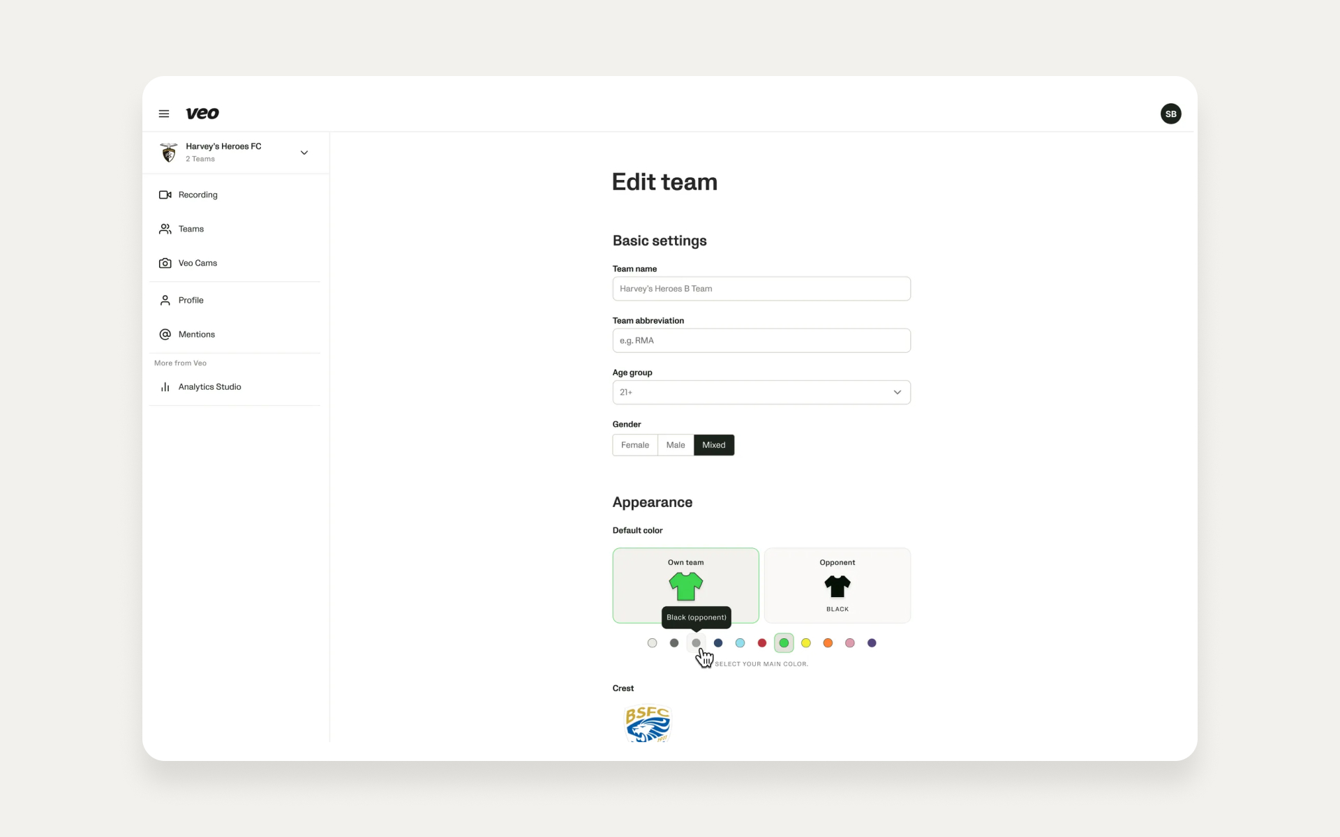 How to choose and assign team colors – Veo Help Center