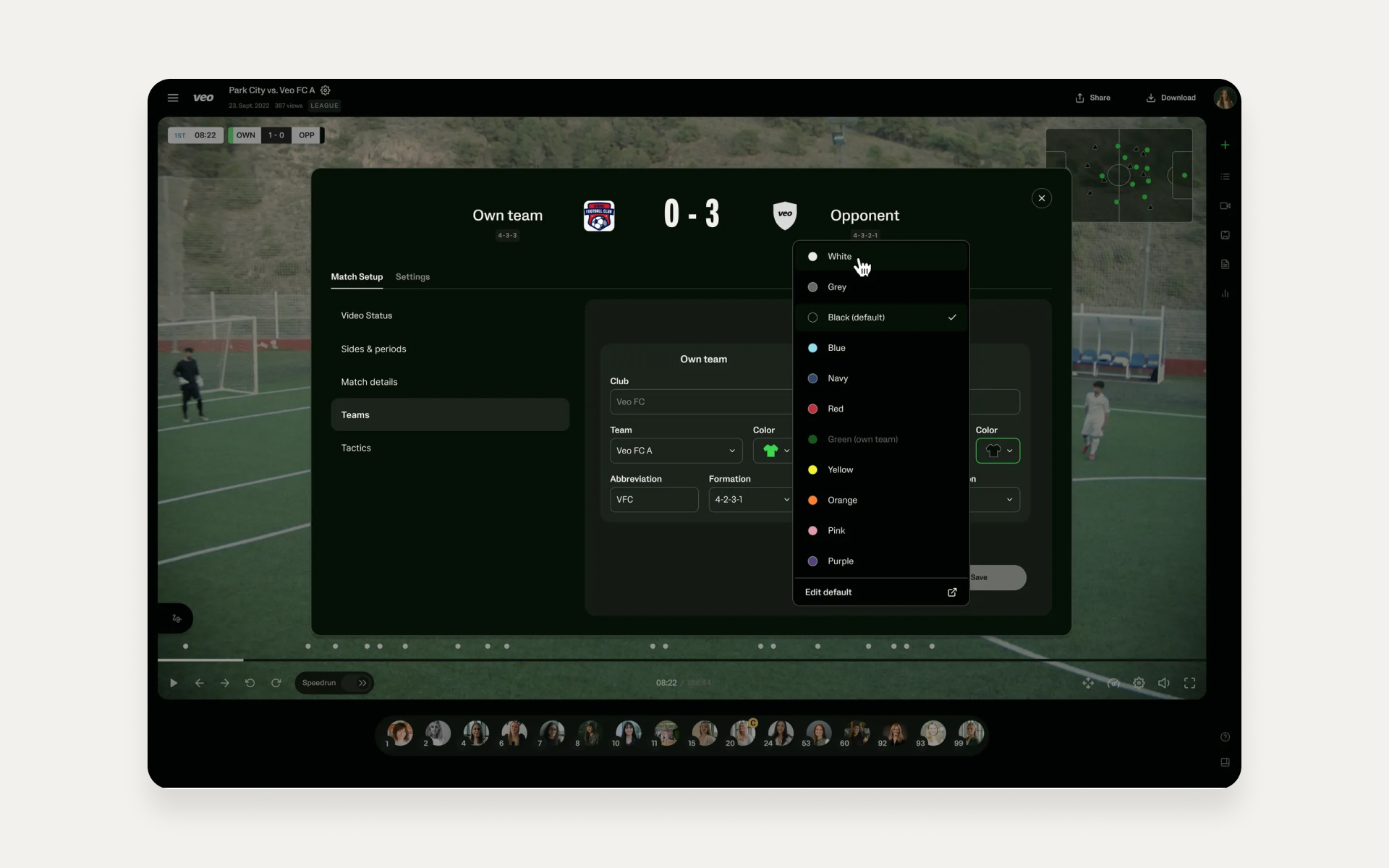 How to choose and assign team colors – Veo Help Center