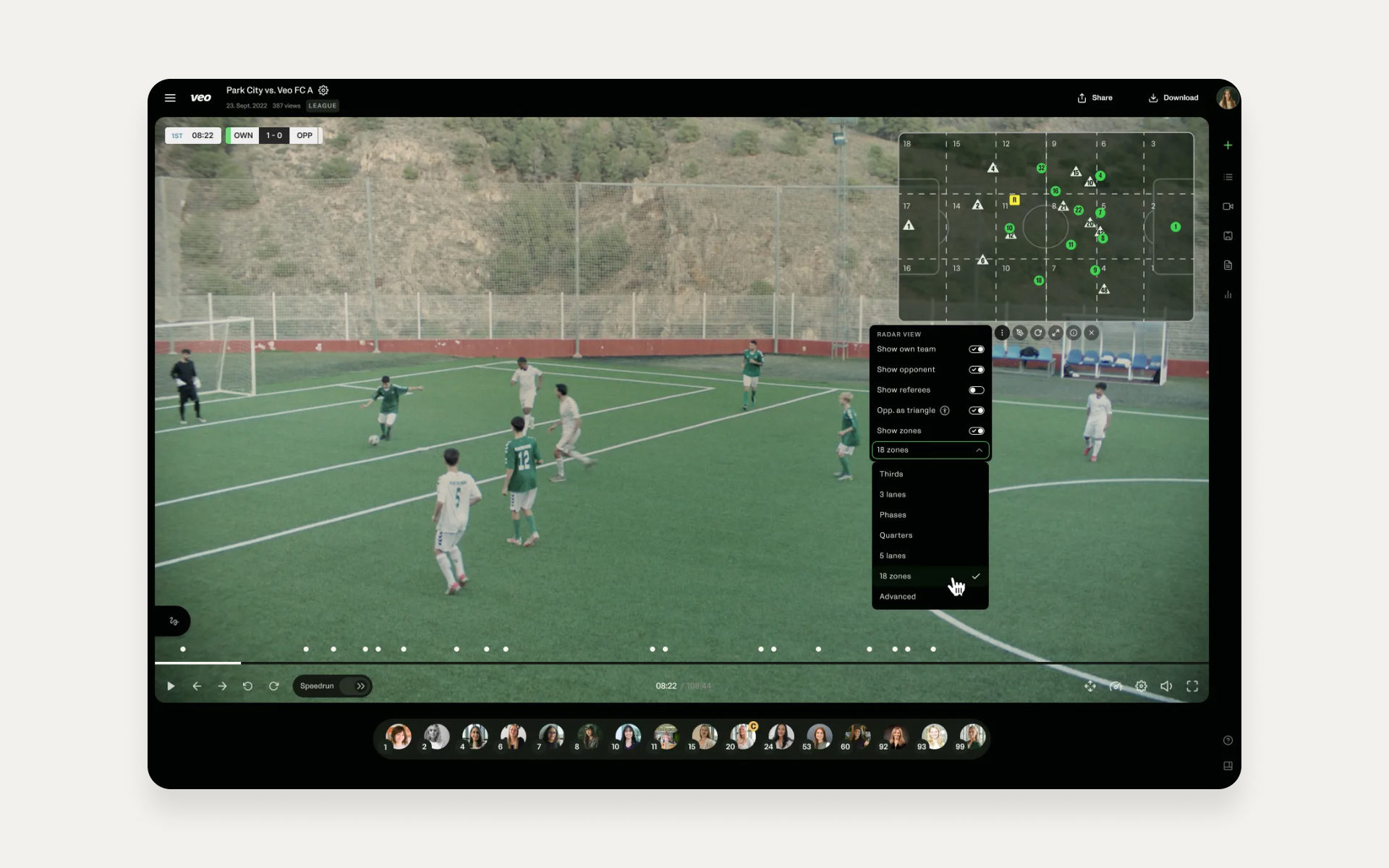 How to use the 2D radar in Veo Analytics – Veo Help Center