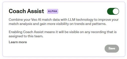 Getting started with Coach Assist (Alpha version) – Veo Help Center